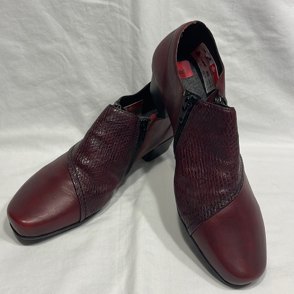 Rieker | Shoes | Womens Rieker Red Leather Zip Up Antistress Low Heel ...